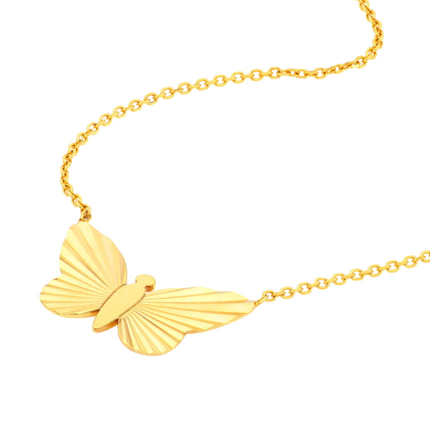 Big Gold Butterfly Necklace