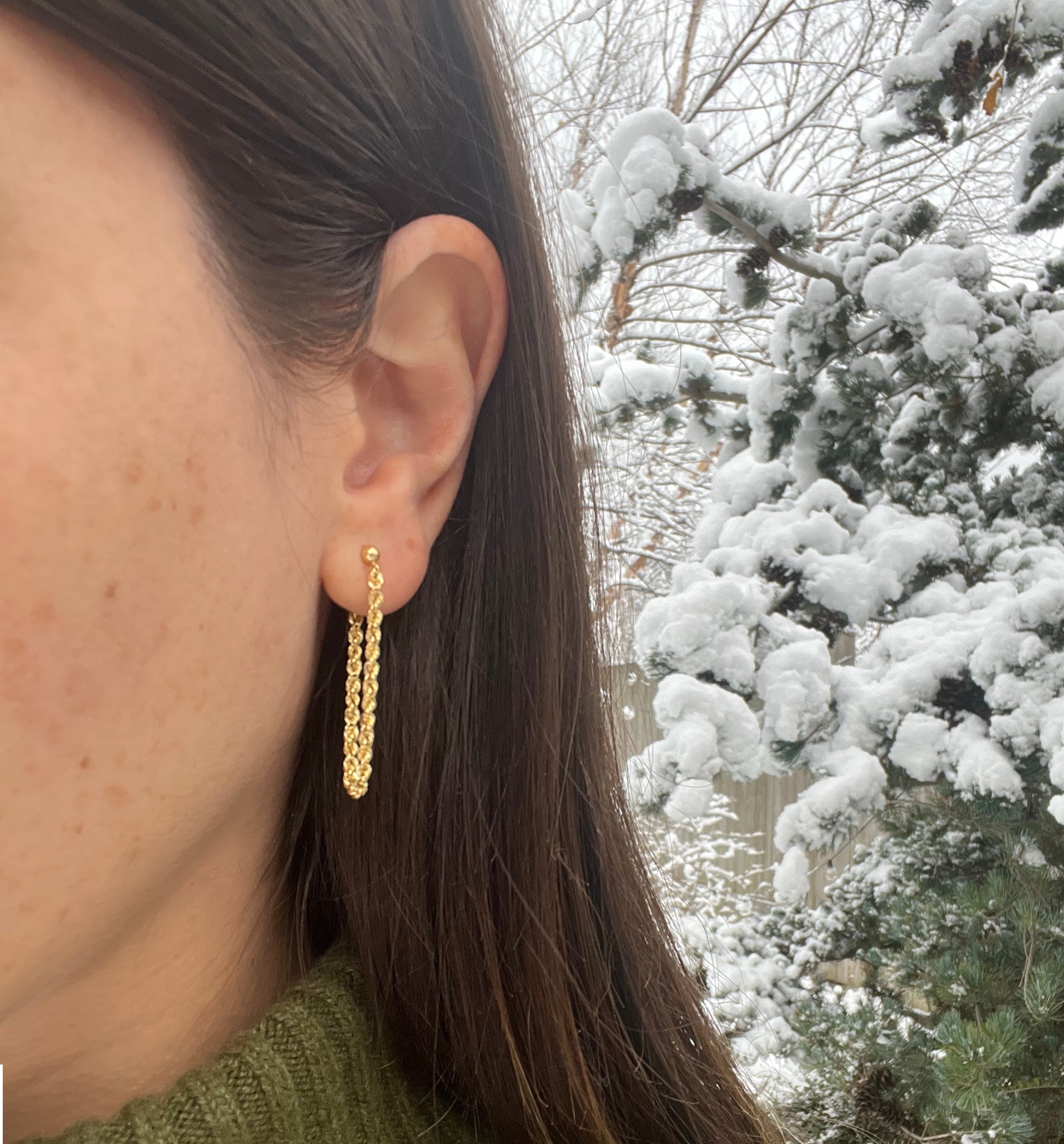 14k Gold Rope Chain Earrings - Alexis Jae Jewelry